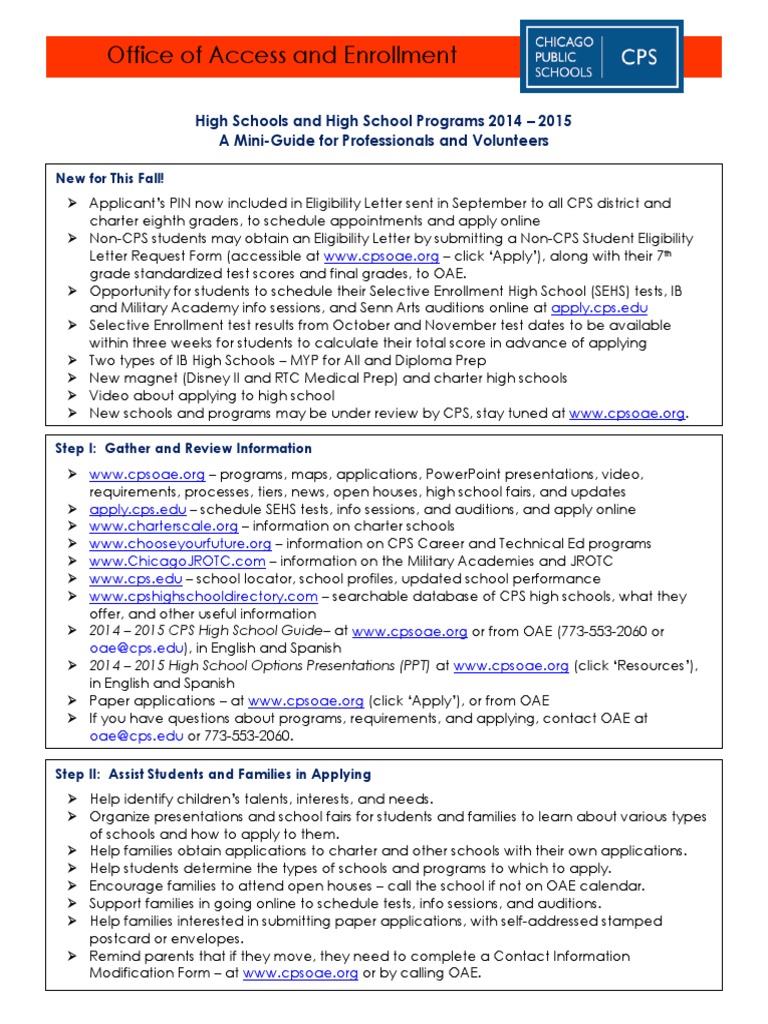High Schools and Programs - 2014-2015 Mini-Guide | PDF | Secondary ...