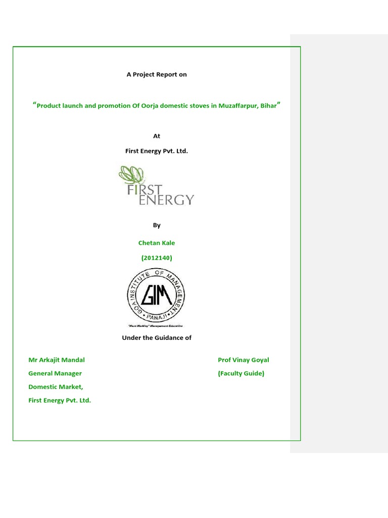 Launching Oorja Biomass Stoves in Muzaffarpur: A Report on the ...