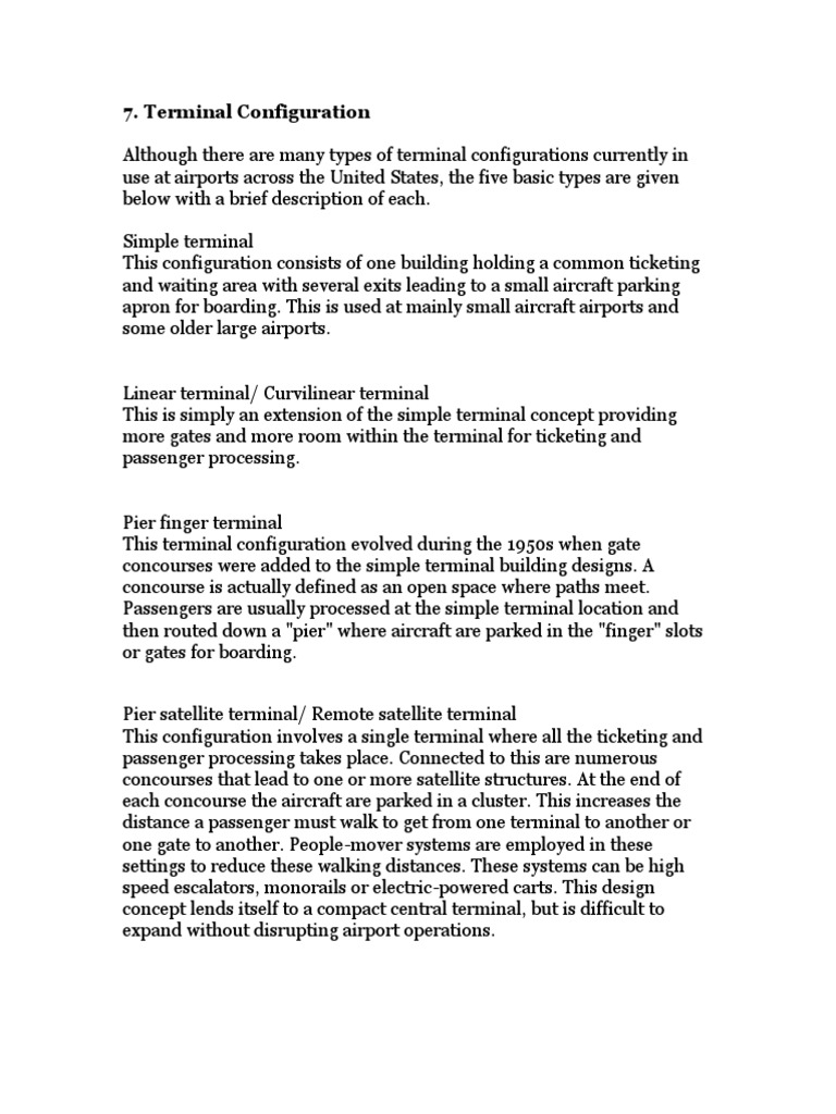 Terminal Configuration | PDF | Airport | Aviation