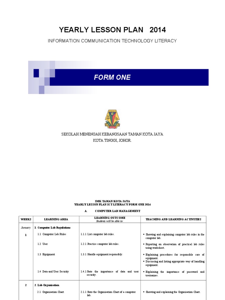 Yearly Plan Ict Form 1 | Download Free PDF | Operating System ...