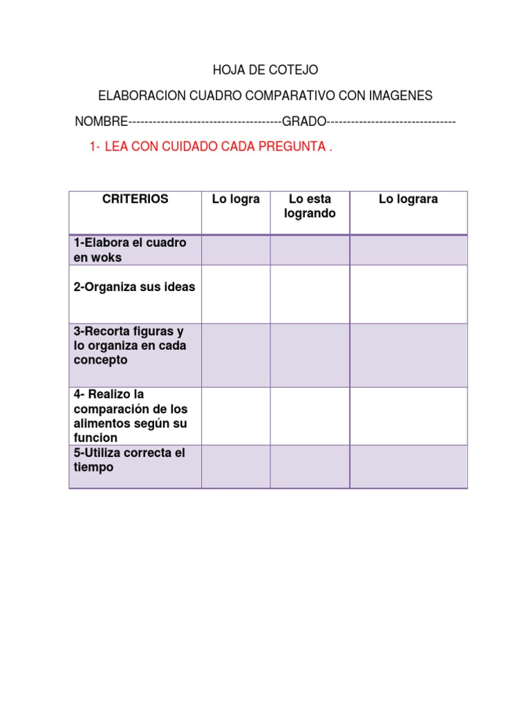 Hoja de Cotejo | PDF | Ciencia cognitiva | Epistemología