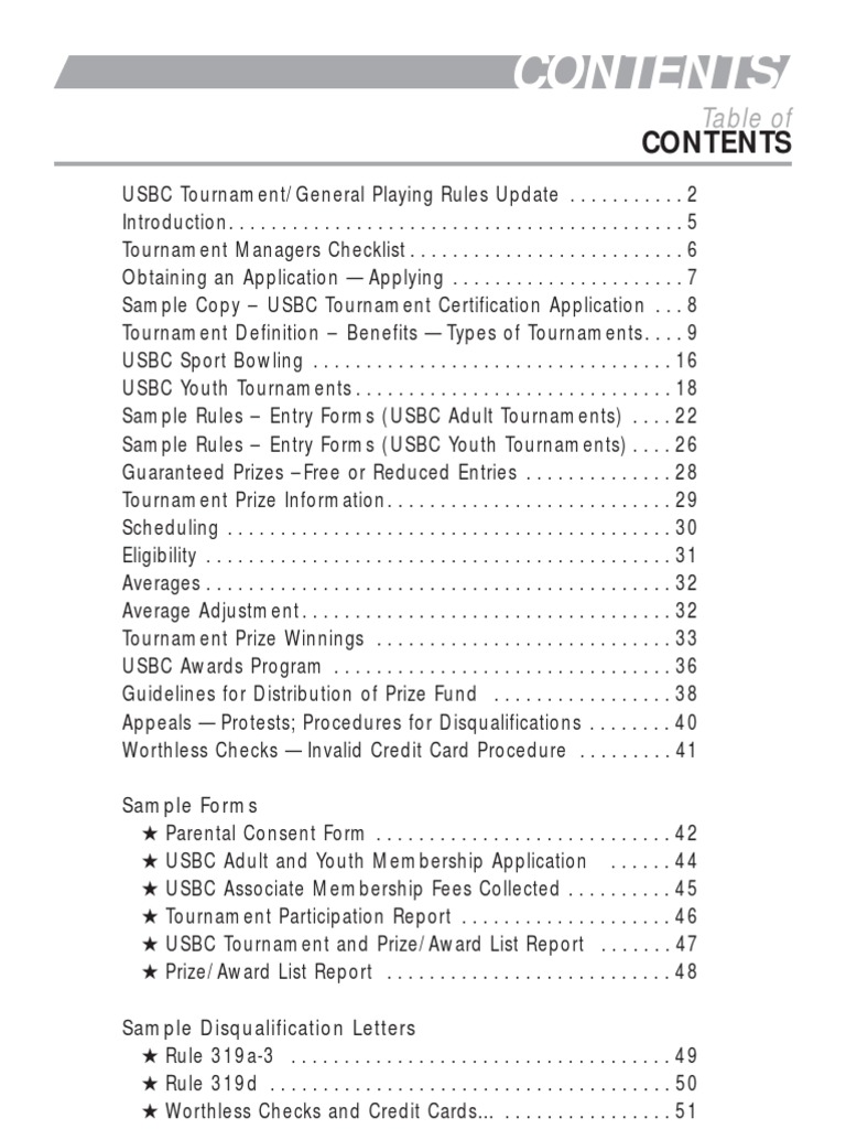 USBC Tournament Managers Manual | PDF | Sports | Leisure