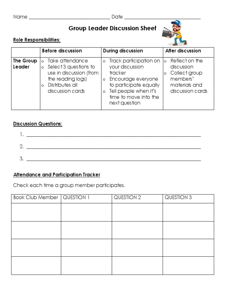 Discussion Role Sheets for Literature Circles | Communication