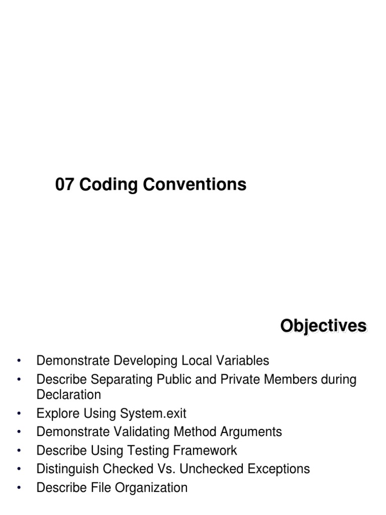 Java Coding Conventions Pdf Java Programming Language Variable Computer Science 5697