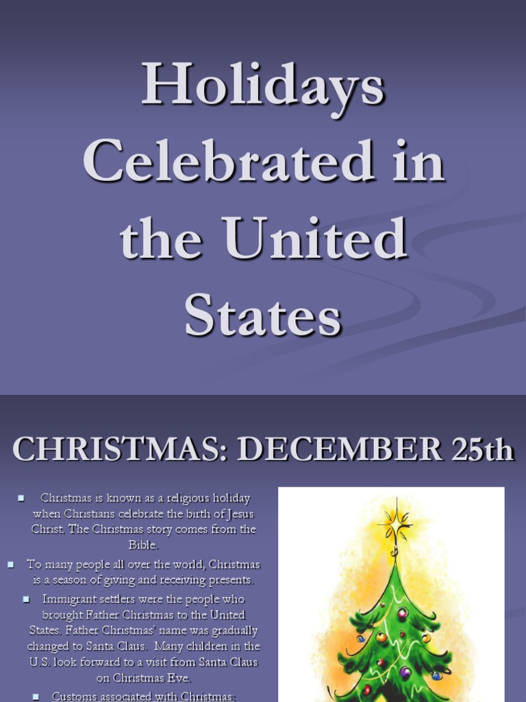 Holidays Celebrated in The United States | PDF | Independence Day ...