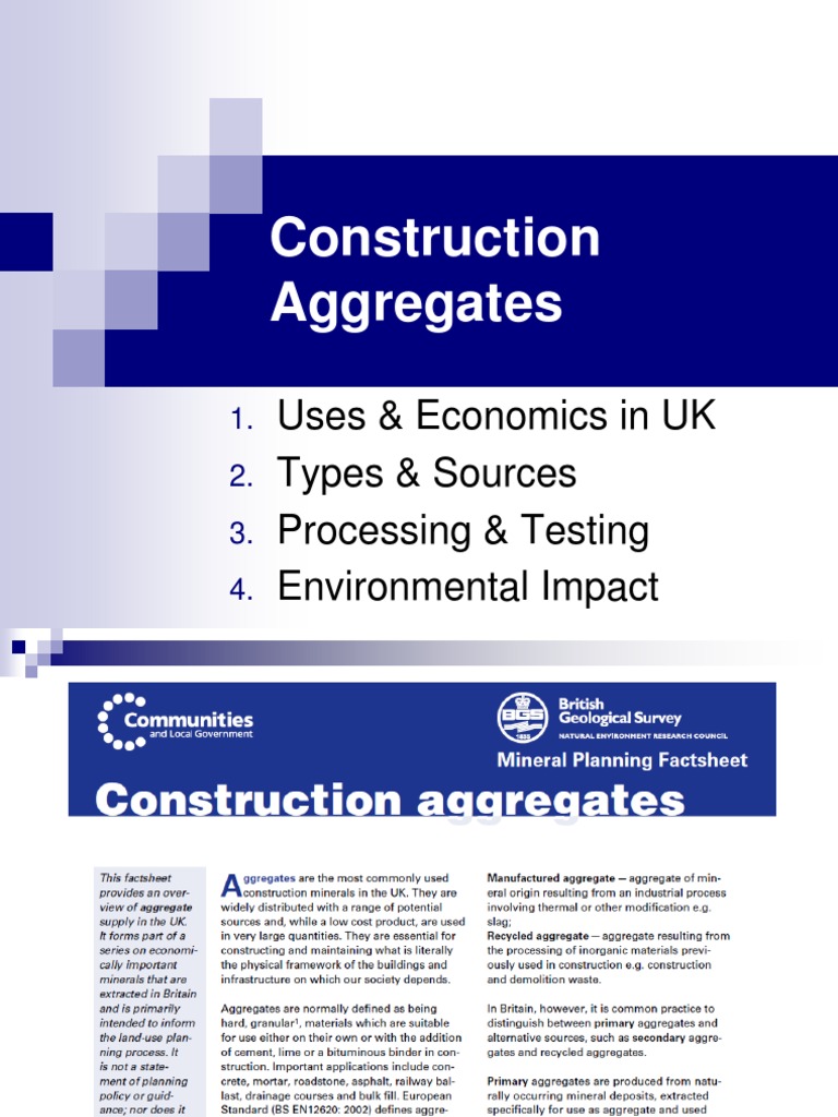Lecture Construction Aggregates | PDF | Construction Aggregate | Rock ...
