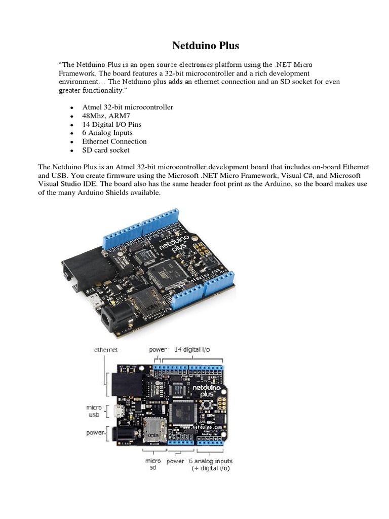 Netduino Plus | Download Free PDF | Microcontroller | Arduino