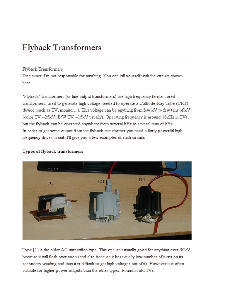 Flyback Transformers | PDF | Transformer | Physical Quantities
