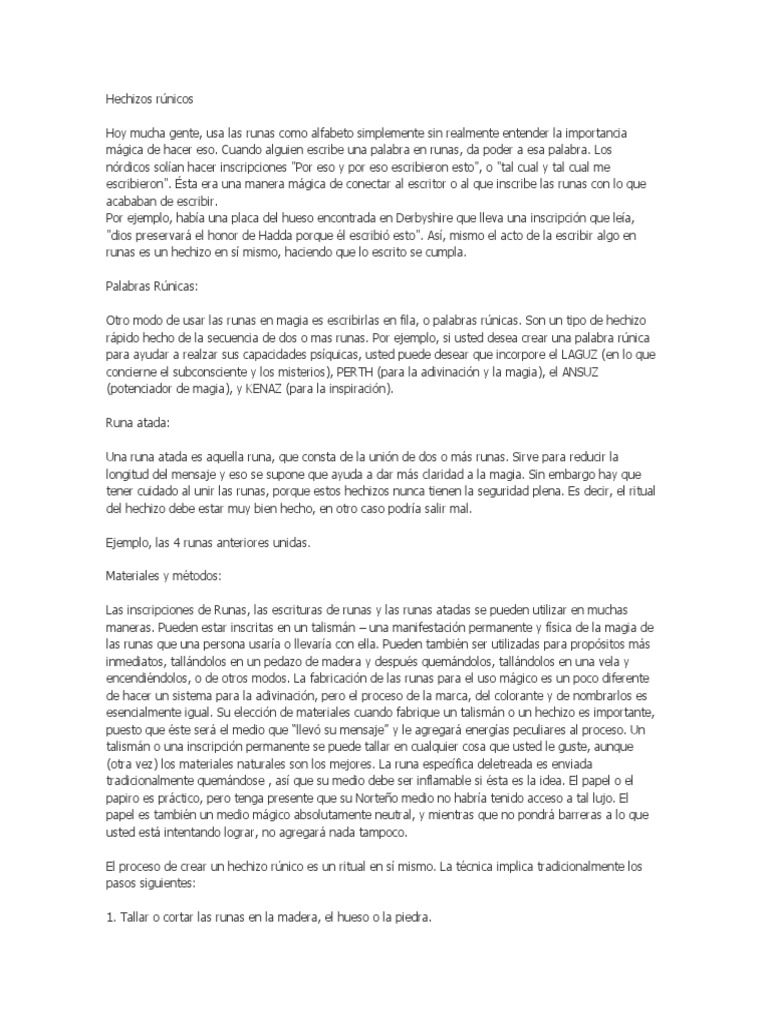 Hechizos Rúnicos | PDF | Runas | Religión y creencia