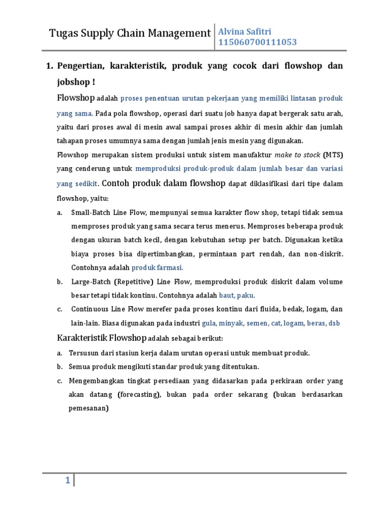 Perbandingan Job Shop dan Flow Shop | PDF