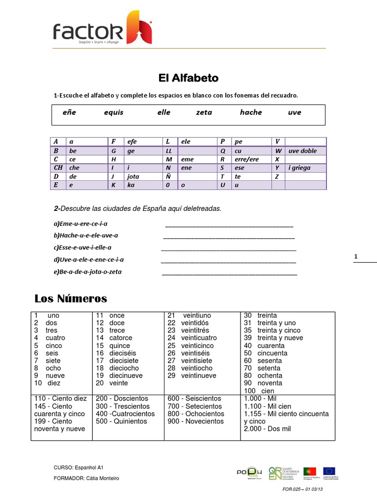 Alfabeto y Números | PDF