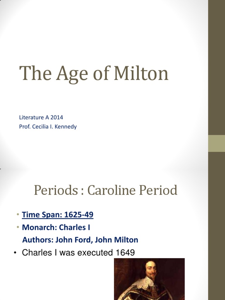 The Age of Milton Presentation | PDF | John Milton | Ben Jonson