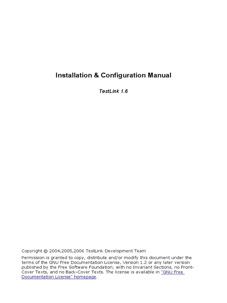 Installation & Configuration Manual: Testlink 1.6 | PDF | Computer Data ...