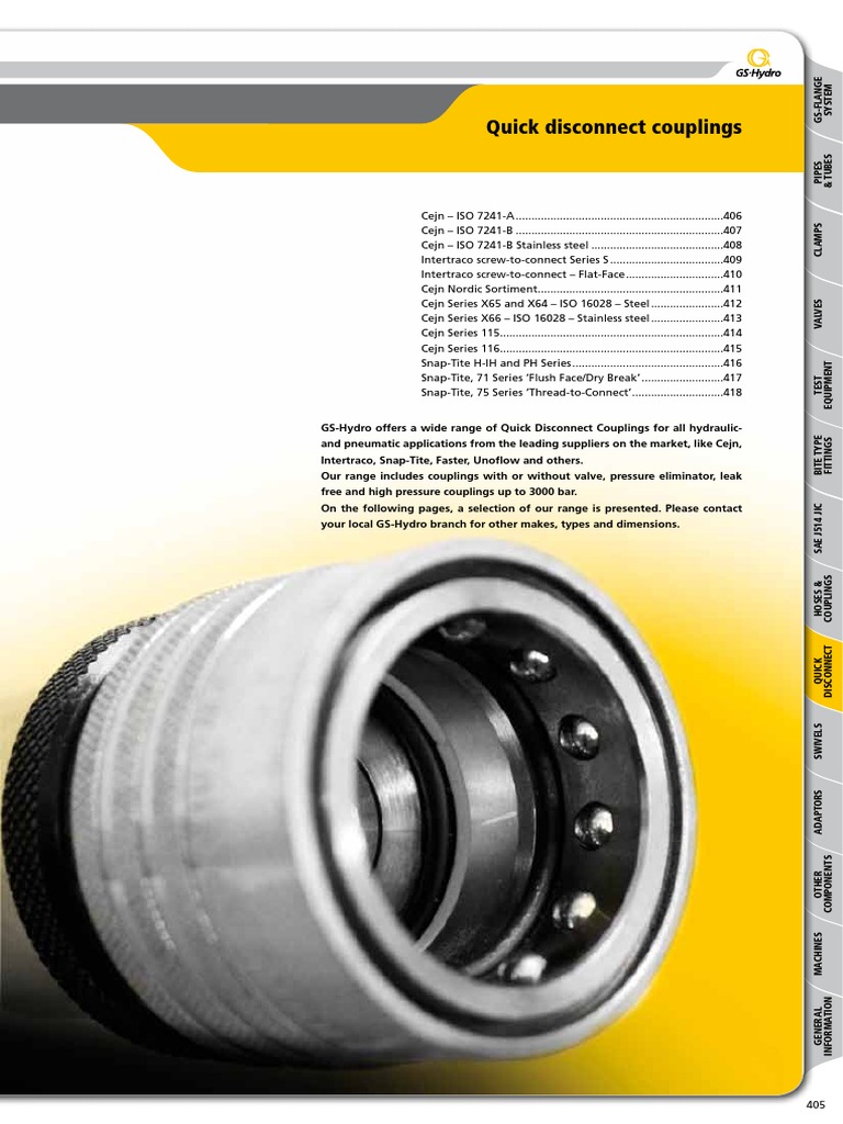 GSHydro Quick Coupling | PDF | Valve | Pipe (Fluid Conveyance)