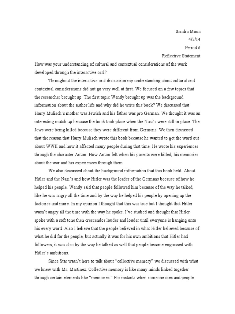 Reflective Statement