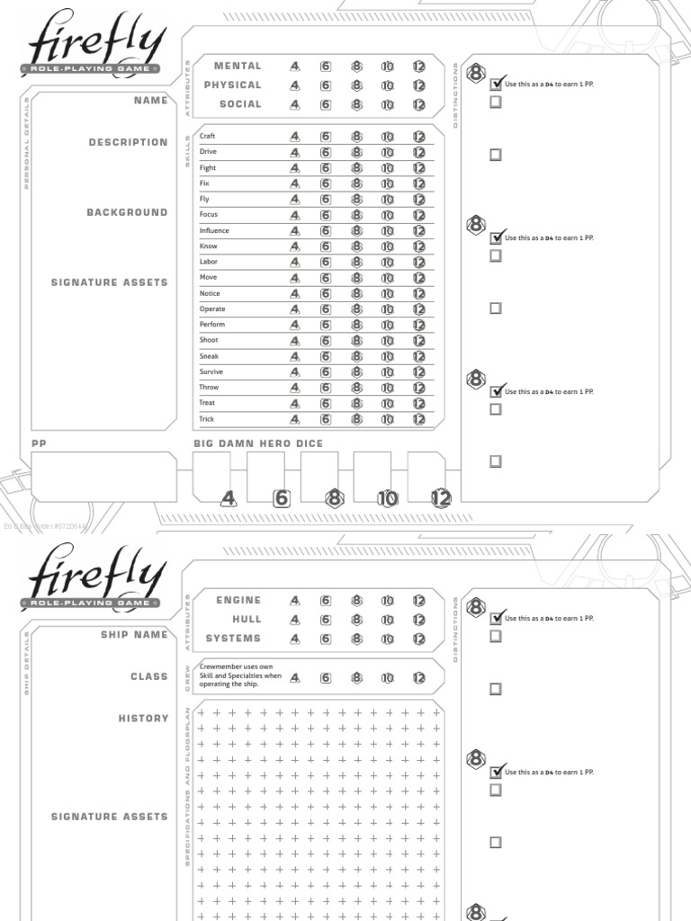 Firefly RPG Sheets (Cortex System)