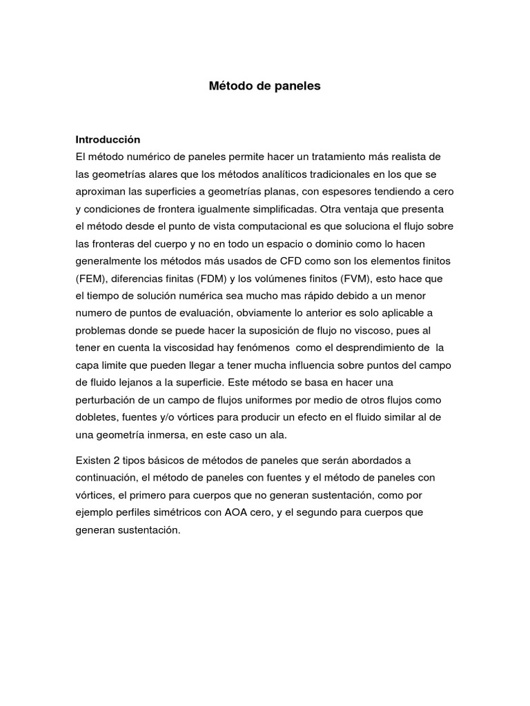 Metodo de Paneles | PDF | Ecuaciones | Levantar (Fuerza)