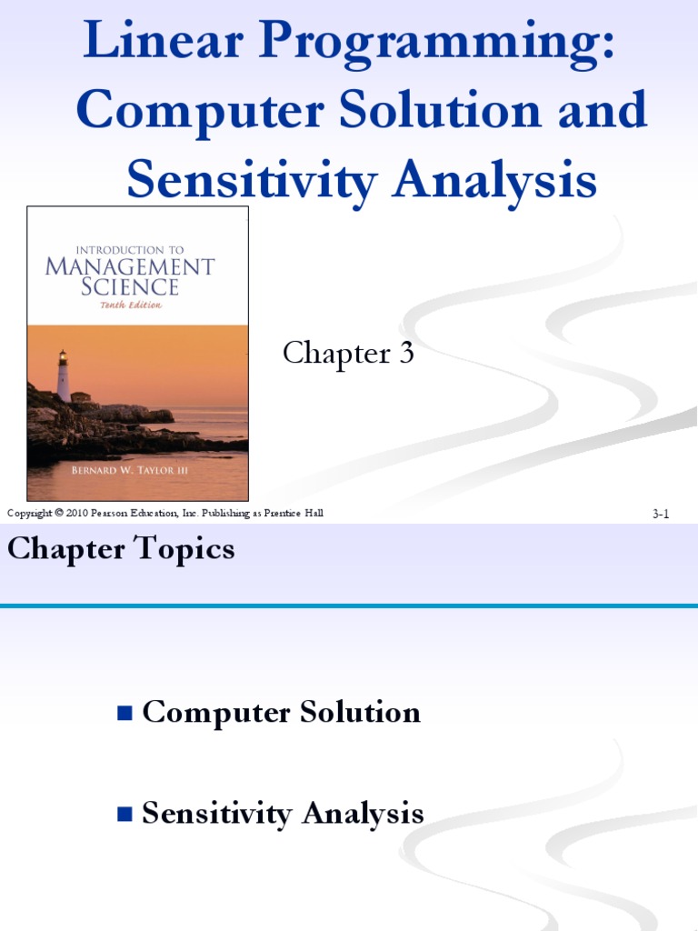 Taylor Introms10 PPT 03 | PDF | Linear Programming | Sensitivity Analysis