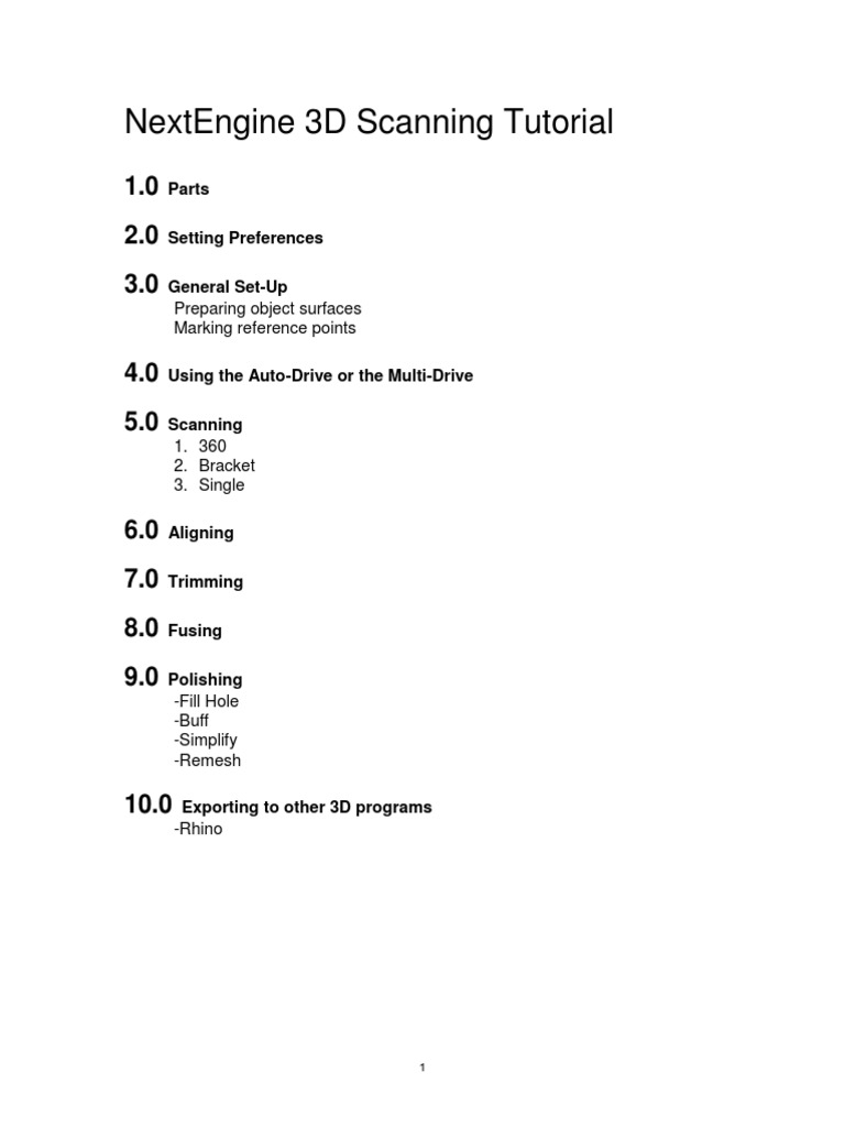 Nextengine 3D Scanning Tutorial: Parts | PDF | Image Scanner | Texture ...
