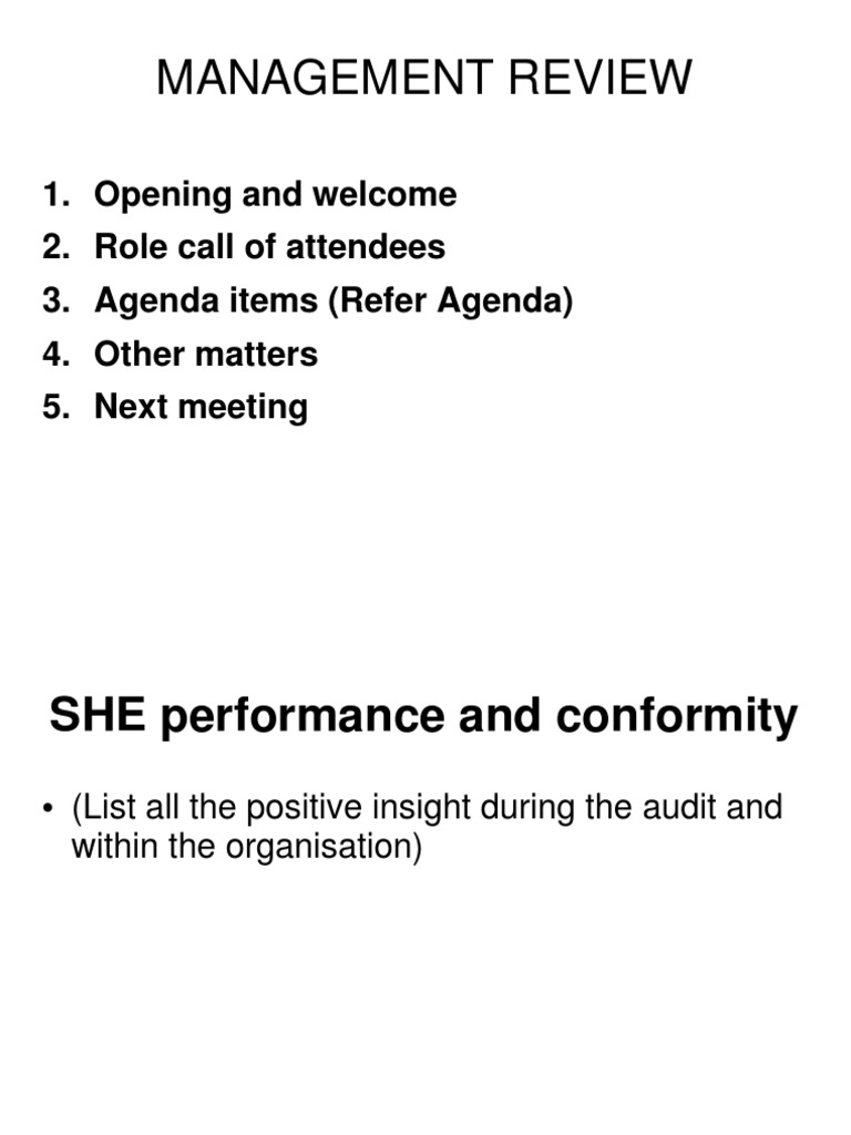 Management Review Template