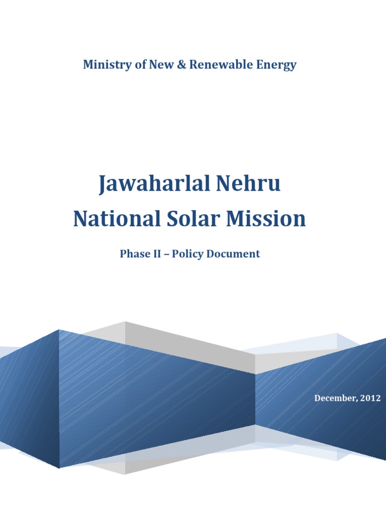 JNNSM GJawaharlal Nehru National Solar Mission Phase II - Policy ...
