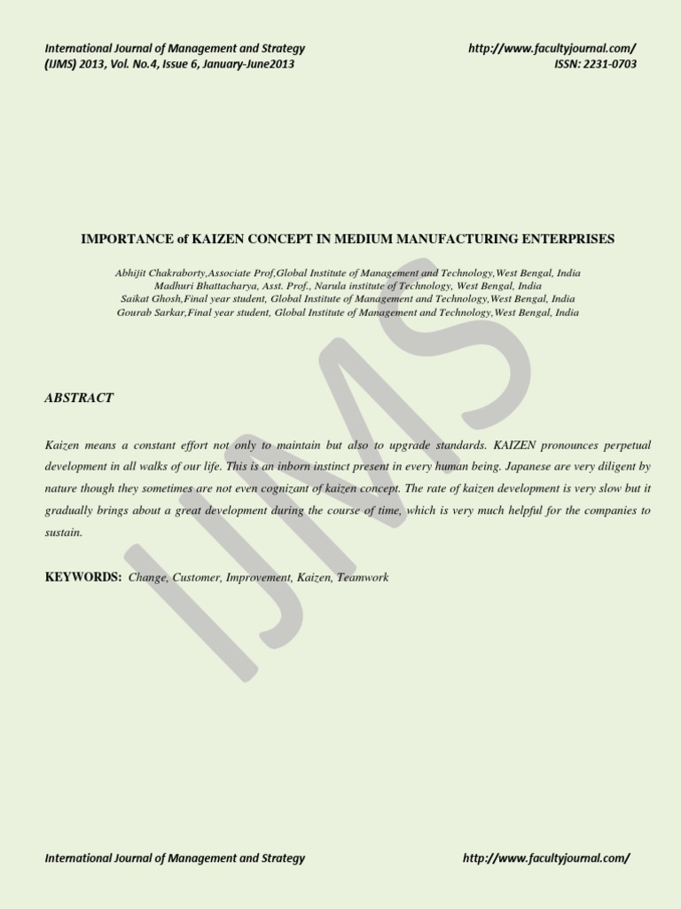 Kaizen Paper | PDF | Strategic Management | Innovation