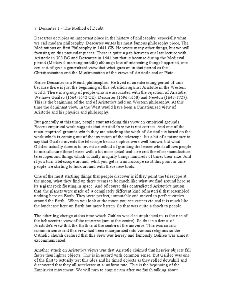 7. Descartes 1 - The Method of Doubt | Epistemological Theories ...