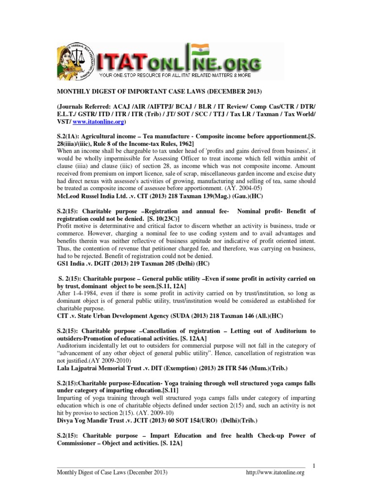 Monthly Digest Dec 2013 | PDF | Royalty Payment | Taxes