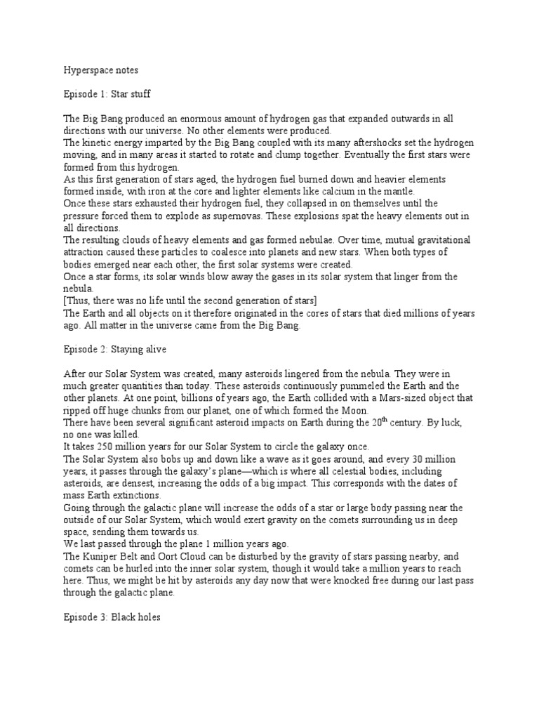 Hyper Space Notes | PDF | Stars | Solar System