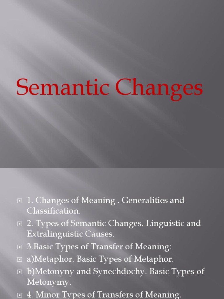 Semantic Changes | PDF | Metaphor | Semantics