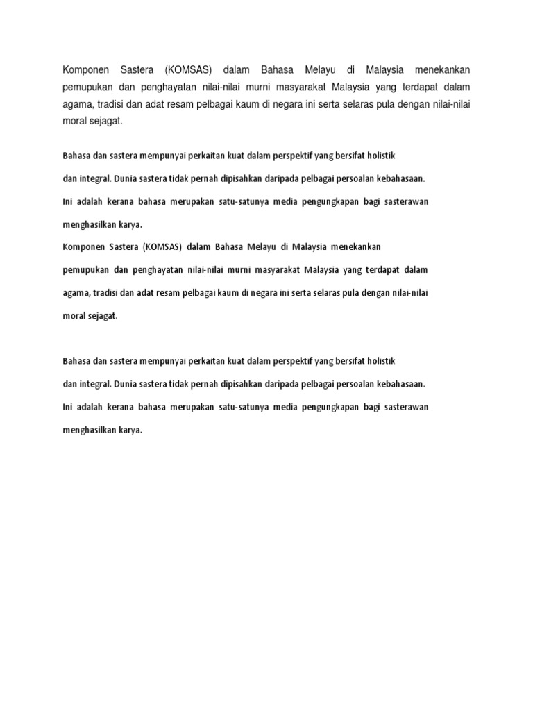 Komponen Sastera | PDF