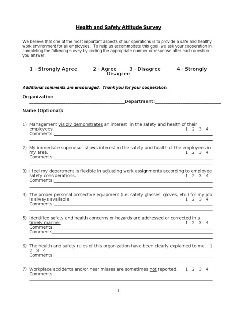 Health & Safety Survey | PDF | Occupational Safety And Health | Safety