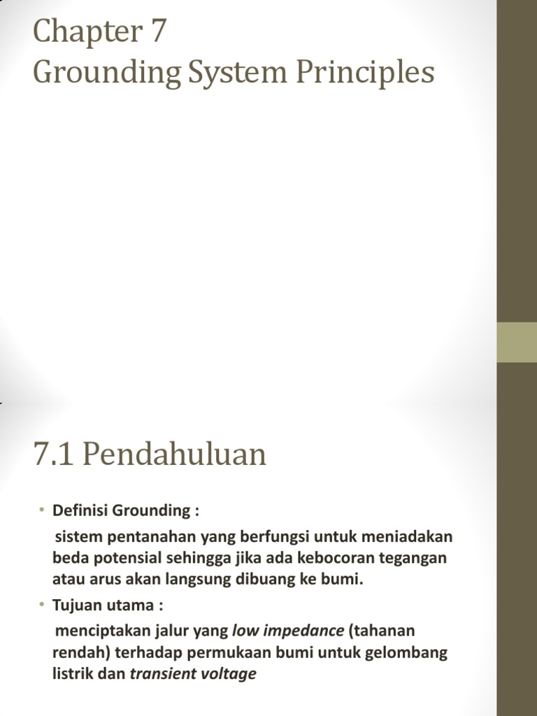 Grounding System Principles | PDF