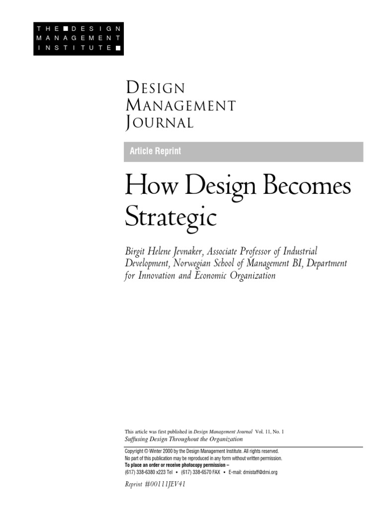 How Design Becomes Strategic | PDF | Design | Strategic Management