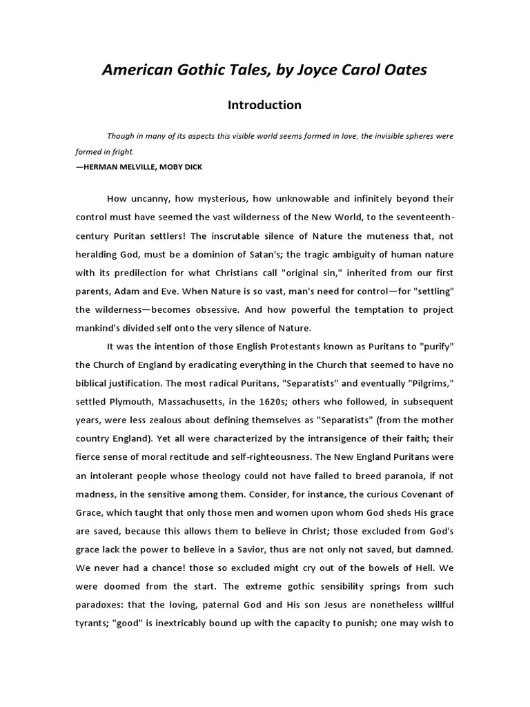 Joyce Carol Oates - American Gothic Tales | PDF | Gothic Fiction | H. P ...