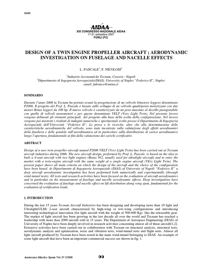 Twin Engine Aircraft Aerodynamics | PDF | Lift (Force) | Stall (Fluid ...