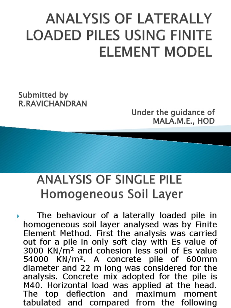 Analysis of Laterally Loaded Piles Using Finite Element | PDF | Deep Foundation | Soil