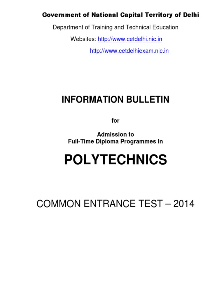 Information Bulletin 2014 | PDF | Vocational Education | Engineering