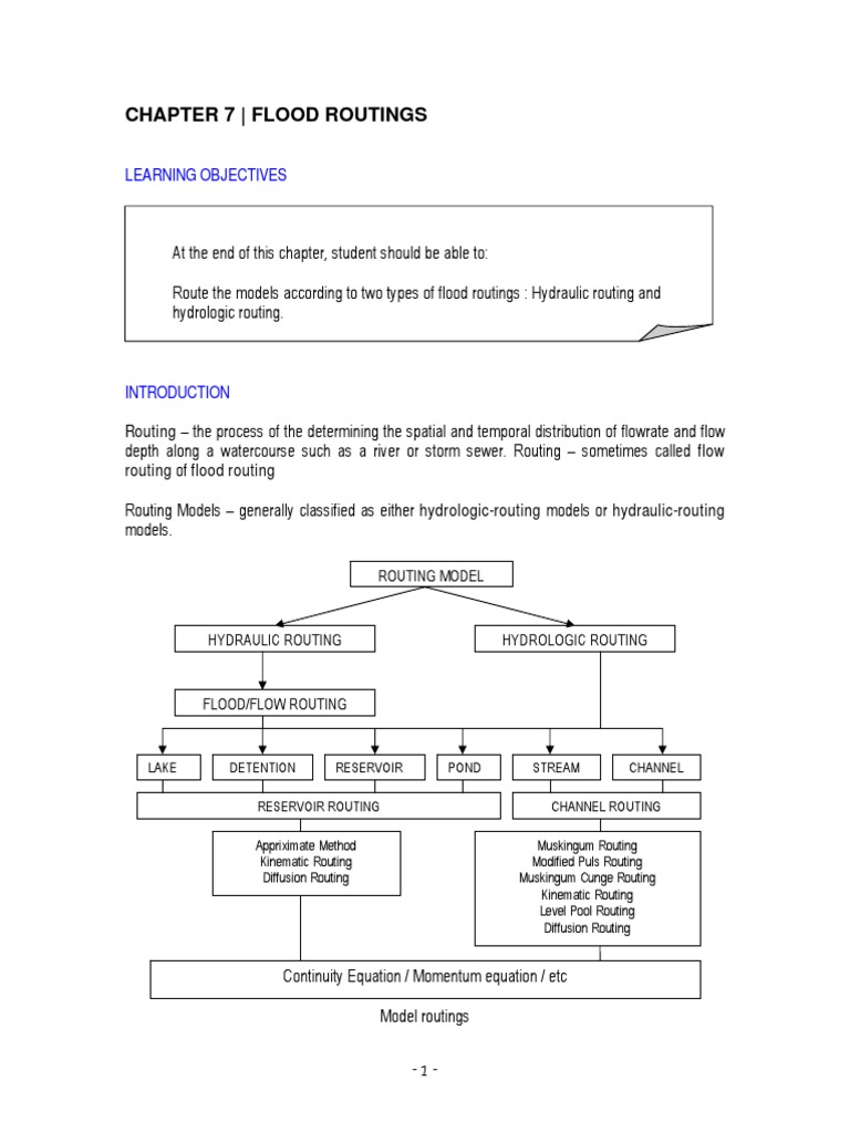 Chapter 7 Flood Routing | PDF | Discharge (Hydrology) | Flood