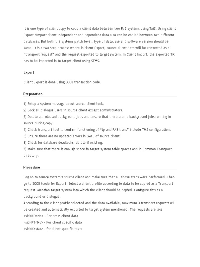 Client Export Import | PDF | Databases | Information Technology Management