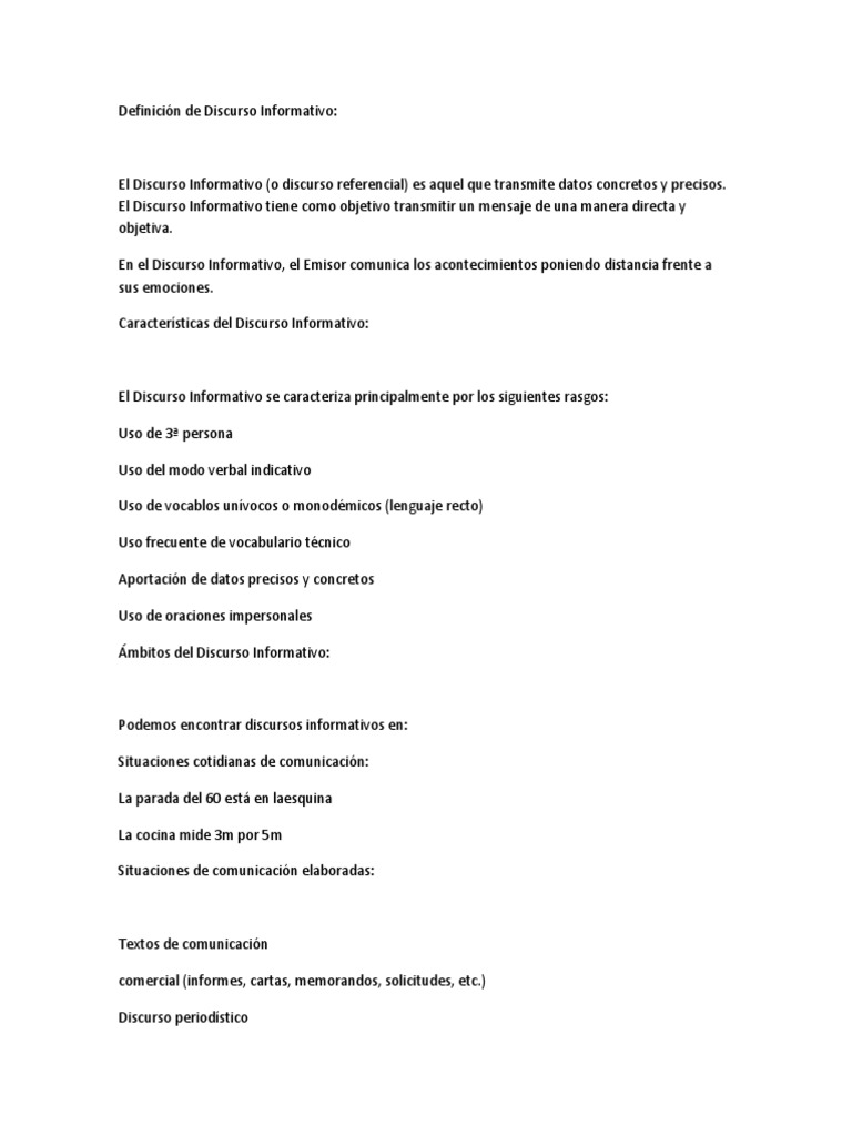 Definición de Discurso Informativo | PDF | Tutankamón | Discurso