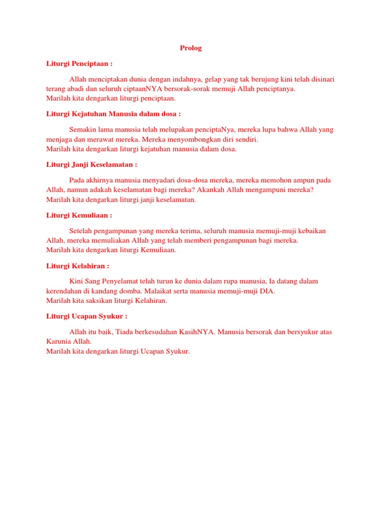 Prolog Liturgi | PDF | Agama & Spiritualitas