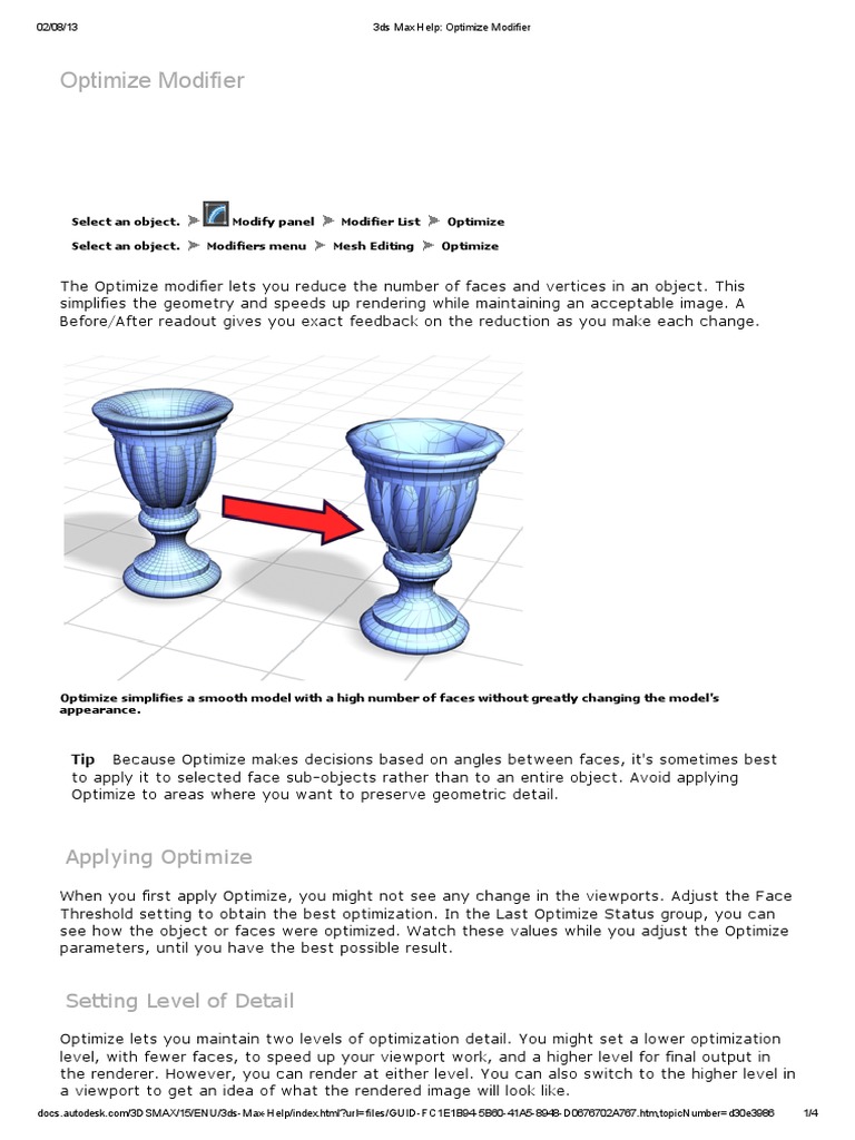 Simplifying 3D Geometry with the Optimize Modifier in 3ds Max | PDF ...