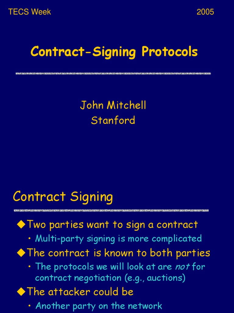 05 Contract Signing Protocols | PDF | Secure Communication | Espionage ...