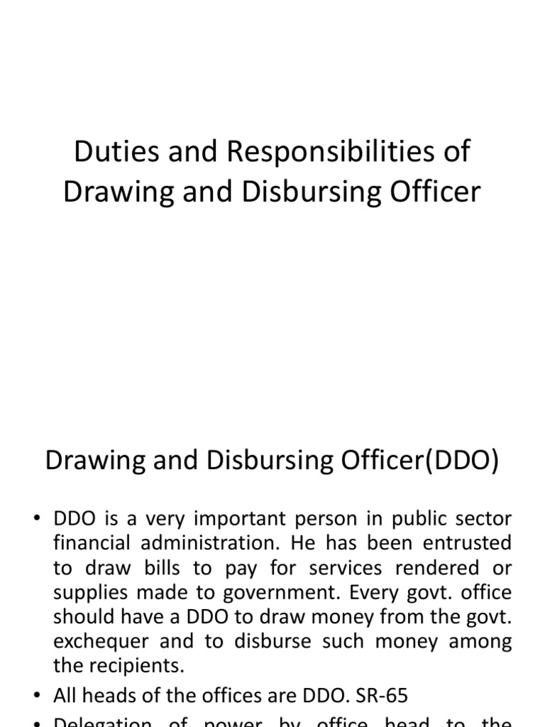 Duties and Responsibilities of DDO | PDF | Cheque | Payments