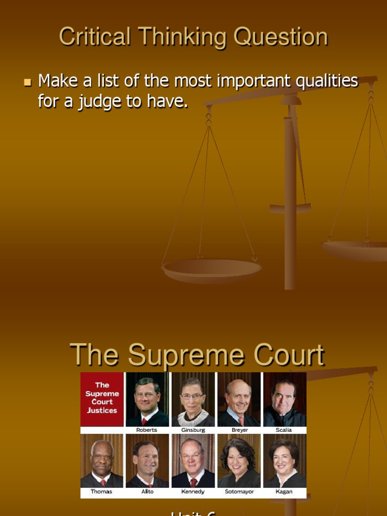 Unit 6 - The Supreme Court | PDF | Supreme Court Of The United States ...