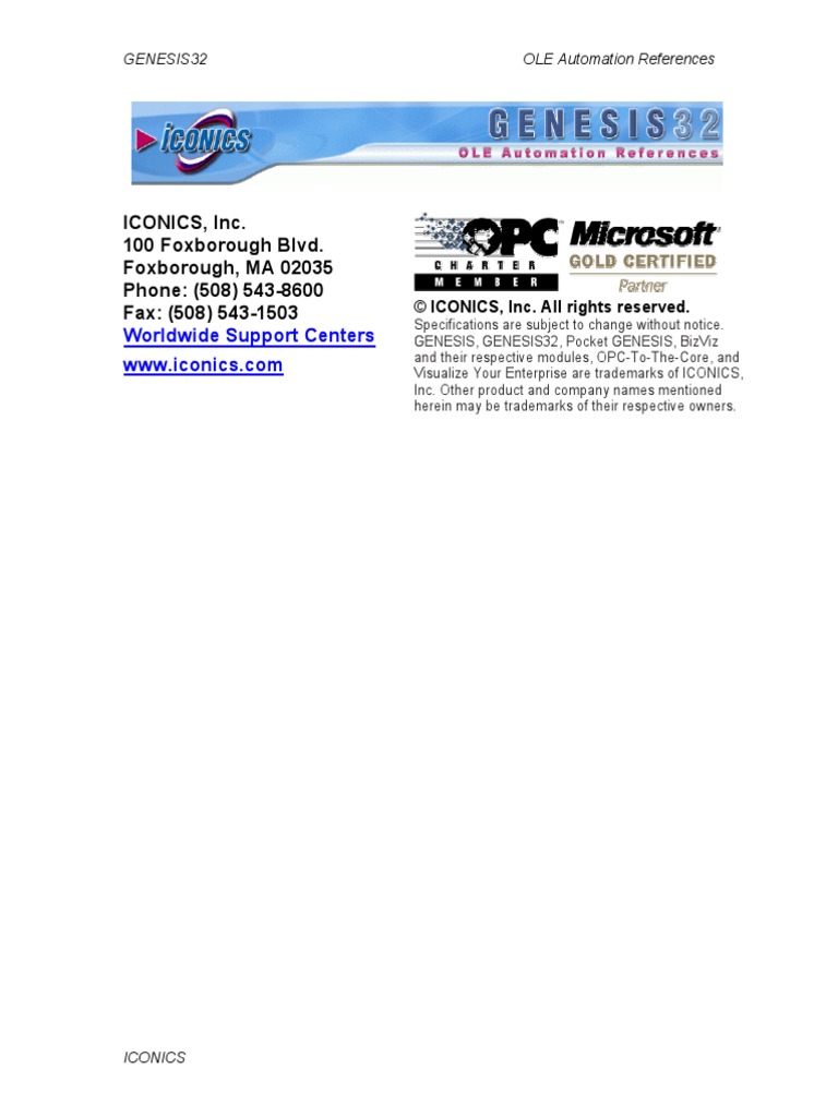 GENESIS32 OLE Automation References | Download Free PDF | Visual Basic For Applications ...