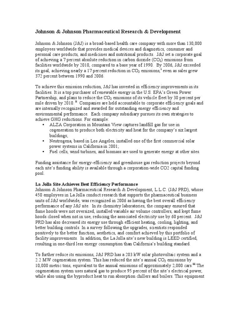 Johnson & Johnson Pharmaceutical Research & Development | PDF ...