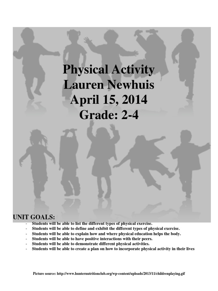 Physical Activity Unit Plan | PDF | Weight Training | Lesson Plan