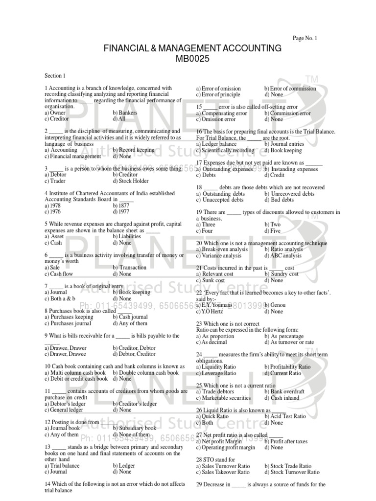 Financial & Management Accounting New | PDF | Debits And Credits ...